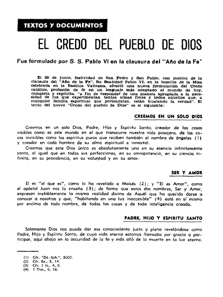 Credo de Pablo Vi | PDF | Cristo (título) | eucaristía
