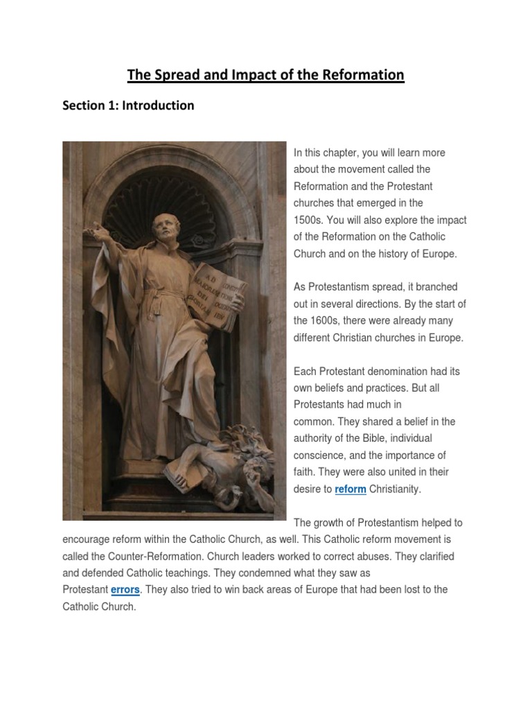 The Spread and Impact of The Reformation Text | PDF | Protestant ...