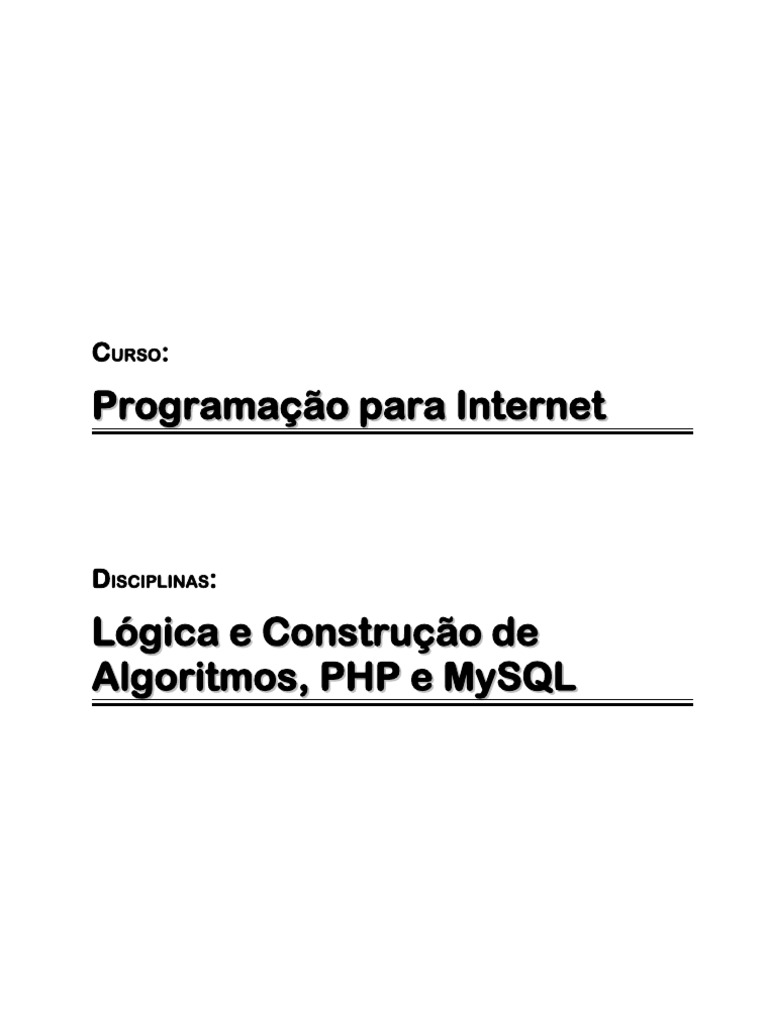 Apostila PHP e MySQL | PDF | Php | SQL