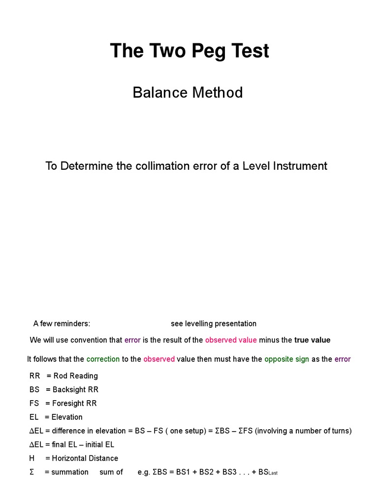 The Two Peg Test | PDF | Scientific Observation | Applied And ...