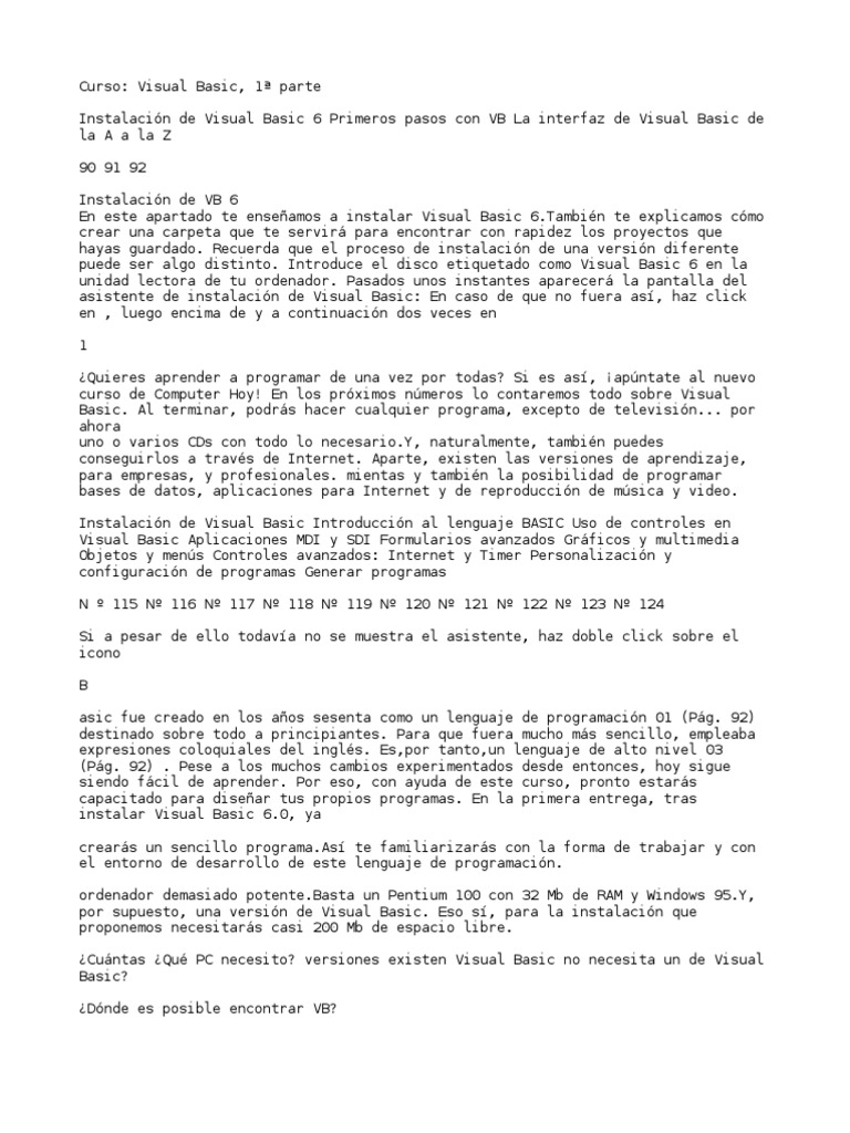 Curso de Visual Basic | PDF | Básico | Red de computadoras