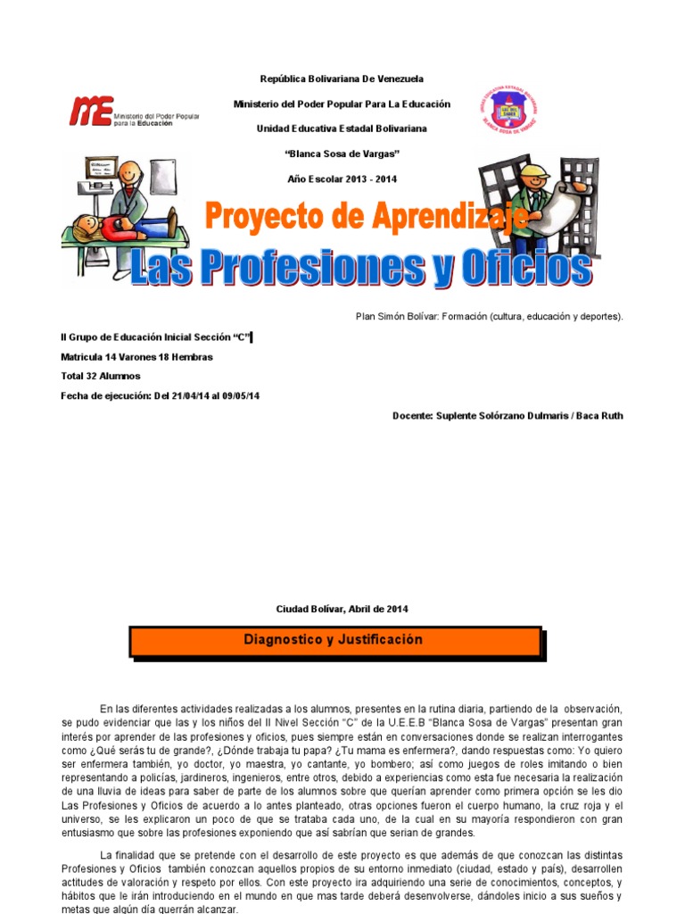 Proyecto Profesiones y Oficios | PDF | Unión Europea | Salud y bienestar