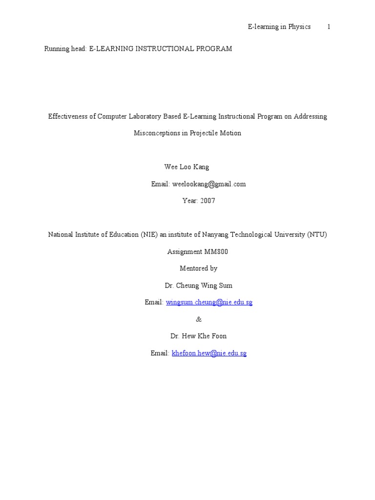 Effectiveness of Computer Laboratory Based E-Learning Instructional Program On Addressing ...