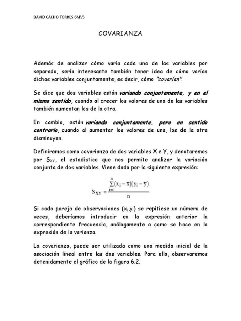 Covarianza y Correlacion | PDF | Covarianza | Correlación y dependencia