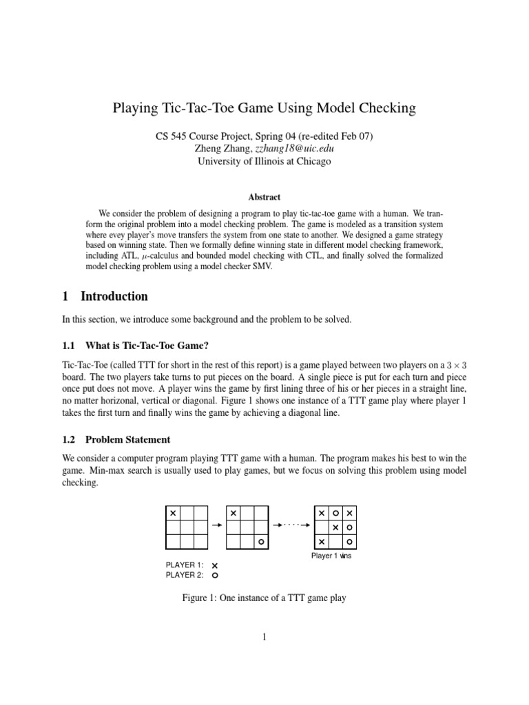 Playing Tic-Tac-Toe Game Using Model Checking | PDF | Mathematical ...