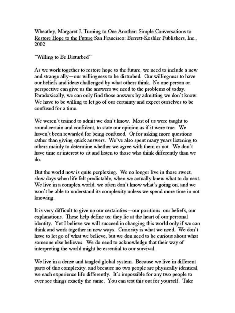 Willing To Be Disturbed PDF | Download Free PDF | Curiosity | Cognitive ...