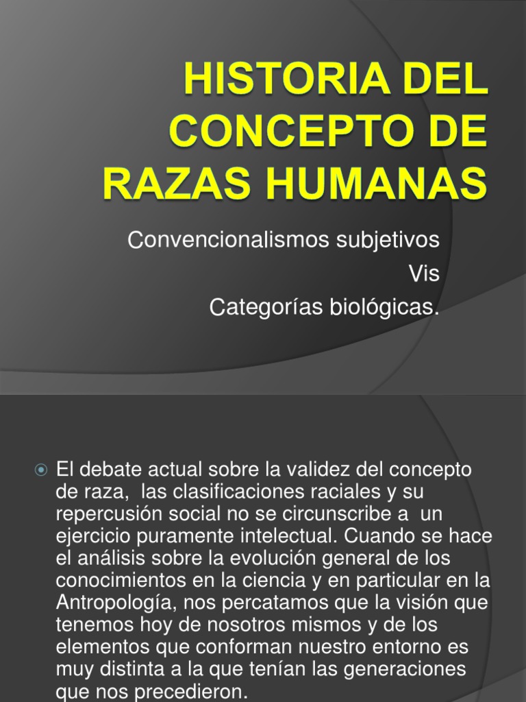 Historia Del Concepto de Razas Humanas | PDF | Raza (categorización ...