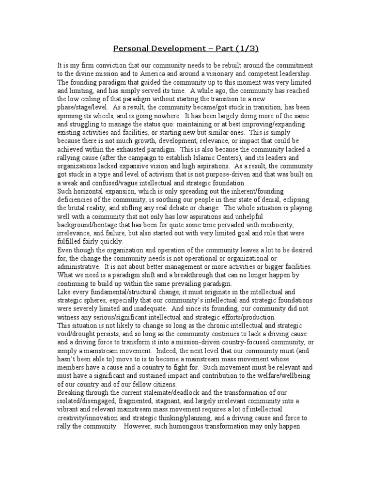 Personal Development | PDF | Quran | Islam