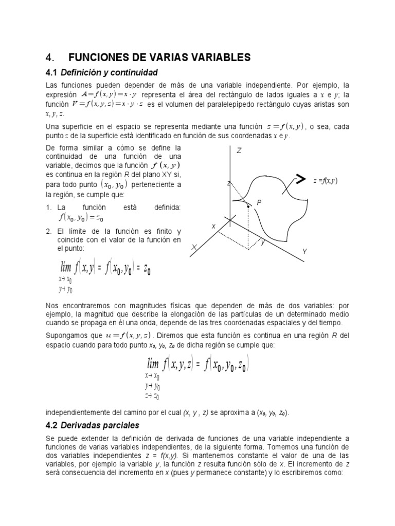 Funciones de Varias Variables | PDF | Función continua | Función ...