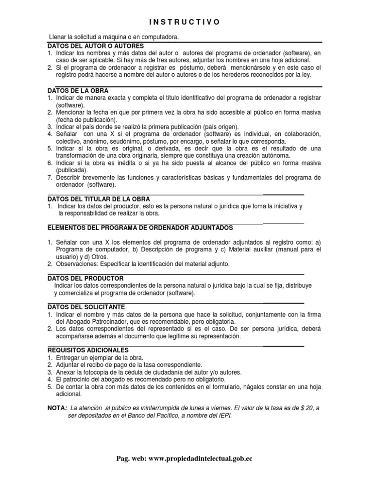 Instructivo de Registro Programas Ordenador Software | PDF | Programa de computadora | Programación