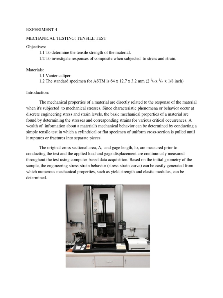 Tensile Test | PDF | Strength Of Materials | Stress (Mechanics)