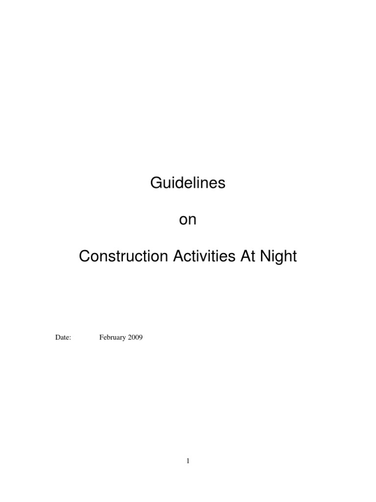 Guidelines On Construction Activities at Night Reviewed 2 | PDF ...