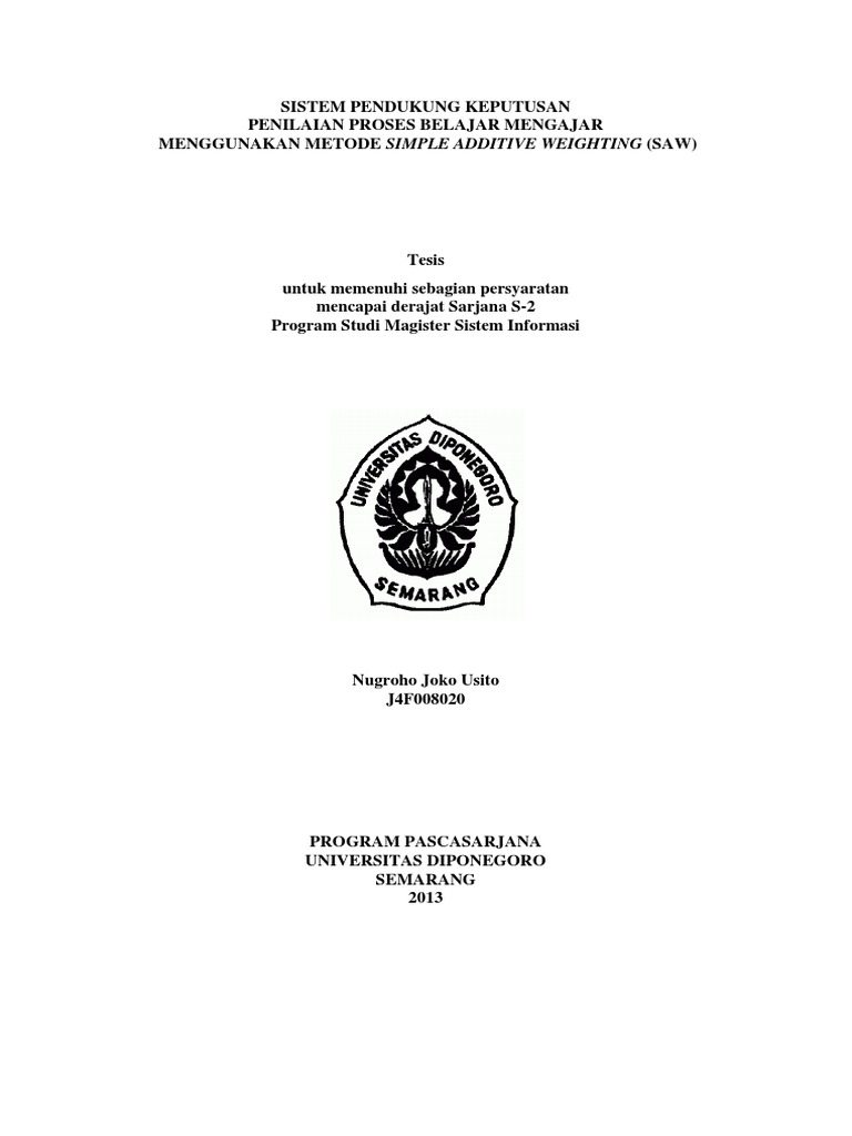 Penilaian Dosen dengan Metode SAW | PDF