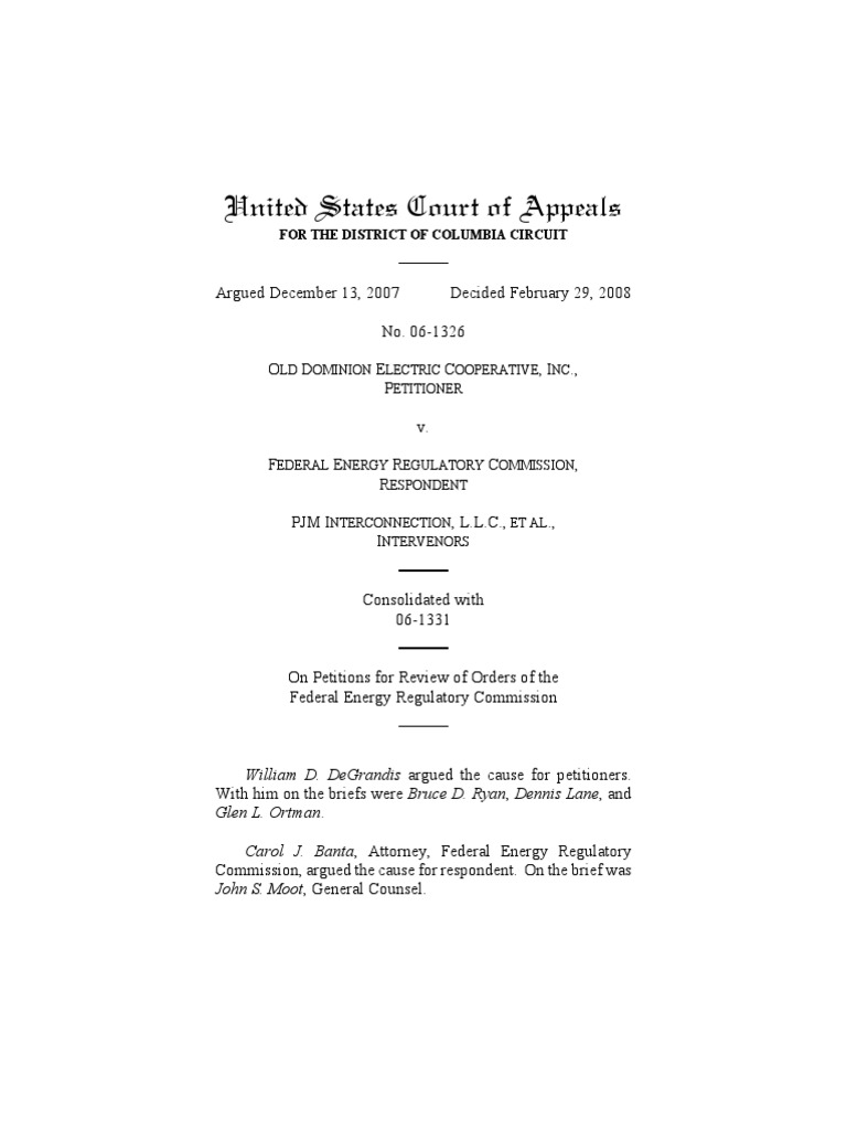 United States Court of Appeals: For The District of Columbia Circuit ...