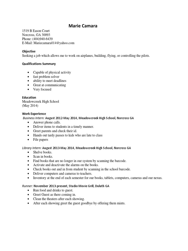 Resume Marie | PDF