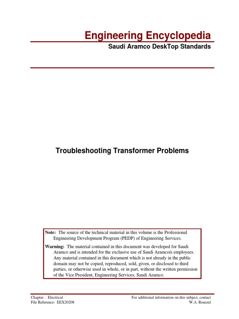 Trouble Shooting Transformers Problems Pdf Troubleshooting Transformer