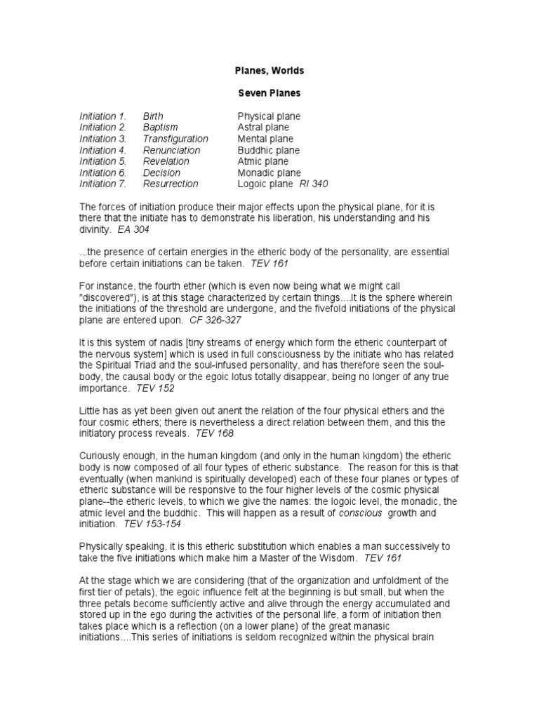 Seven Planes | PDF | Plane (Esotericism) | Soul