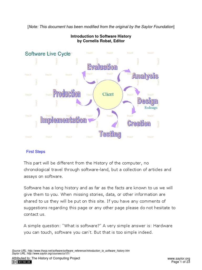 Introduction To Software History | PDF | C (Programming Language ...