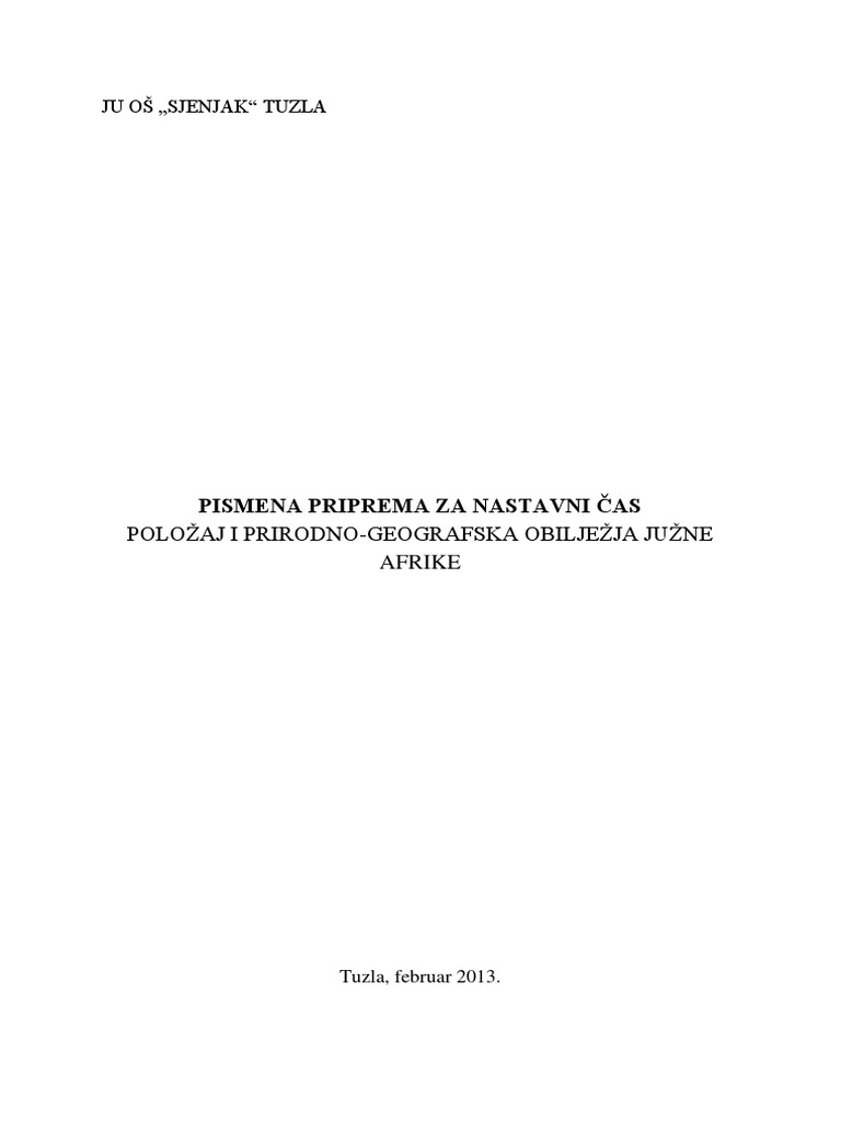 Priprema Za Ogledni Cas | PDF