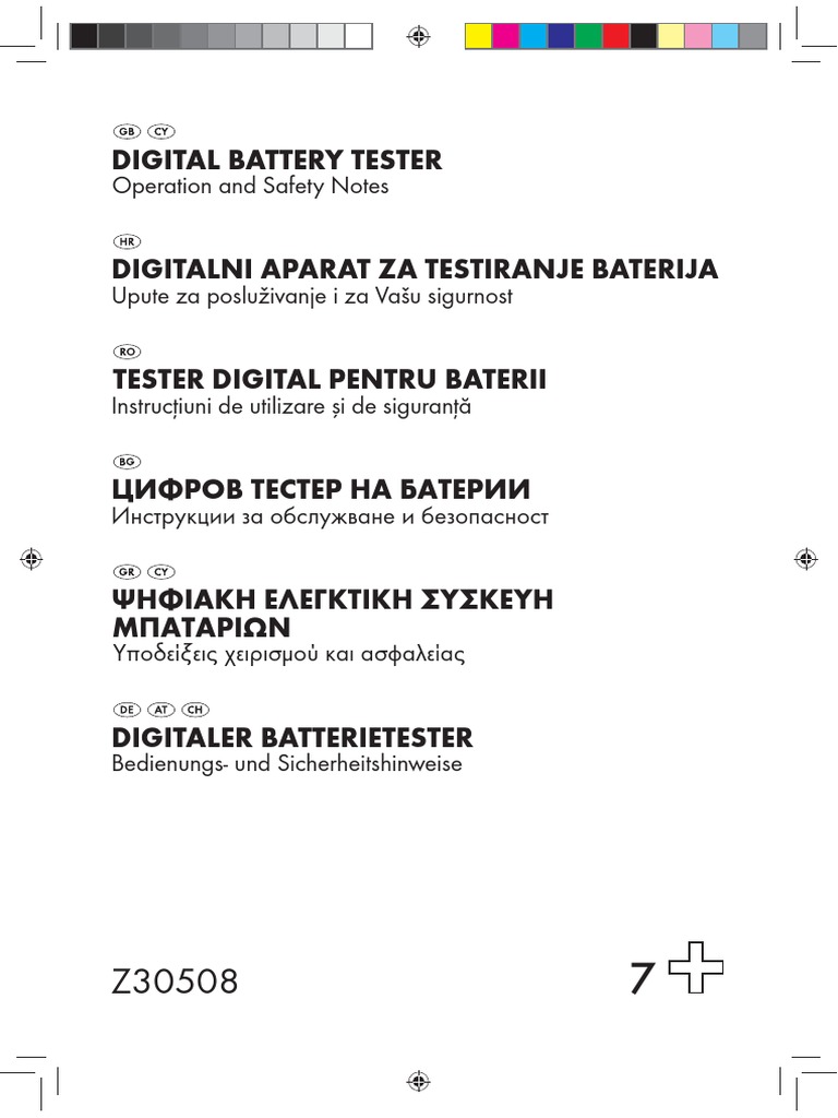 Digital Battery Tester: Operation and Safety Notes | PDF