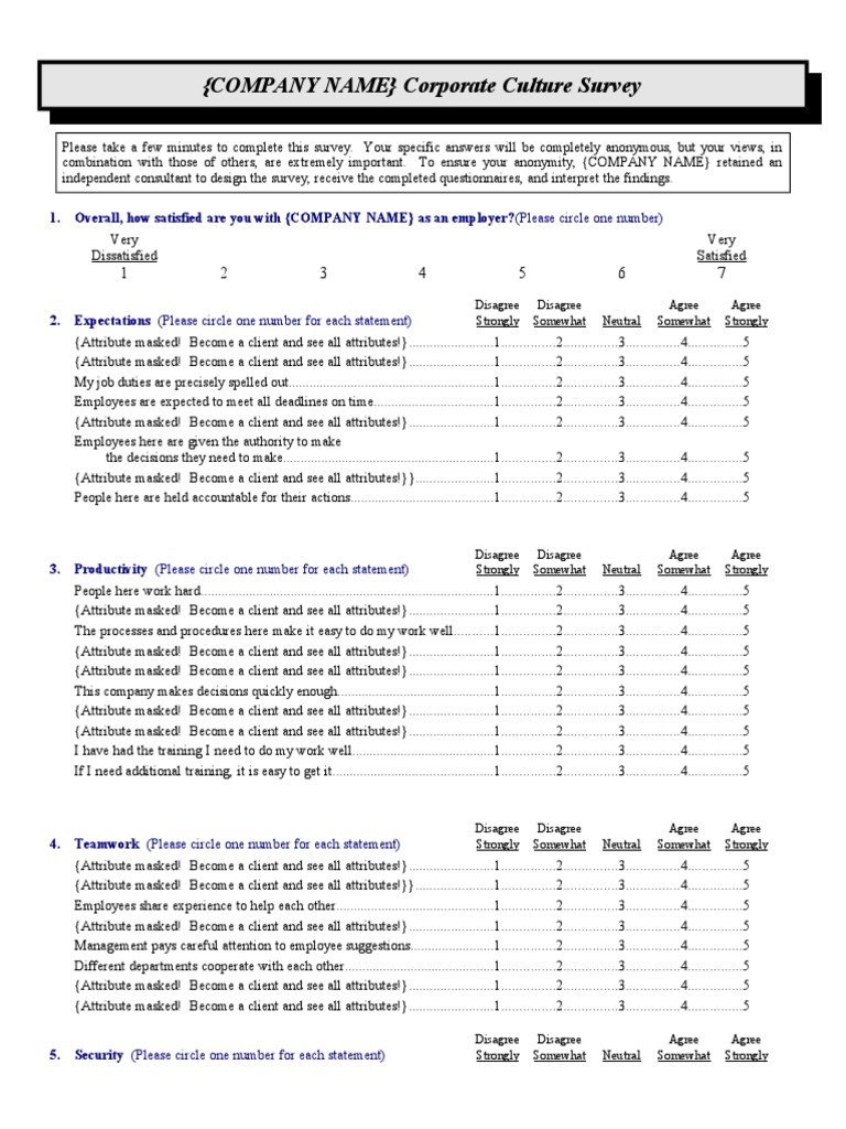 Corporate Culture Survey | PDF | Survey Methodology | Turnover (Employment)