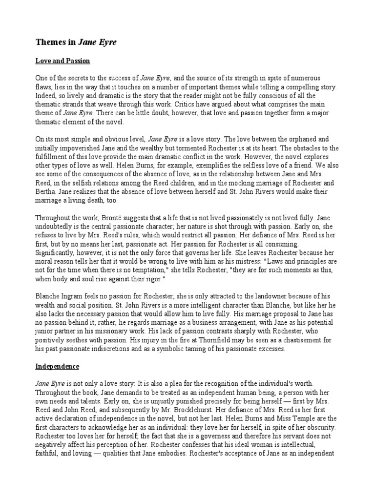 Themes in Jane Eyre | PDF | Jane Eyre | Religious Belief And Doctrine