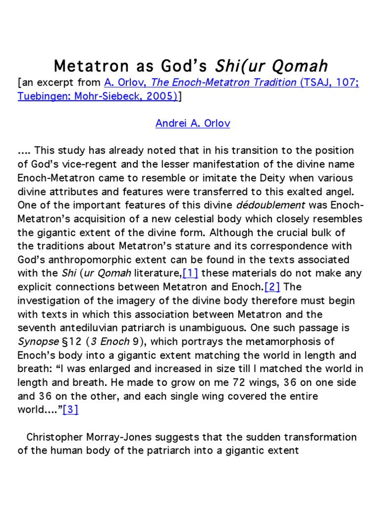 Metatron As God | PDF | Religious Literature | Theology
