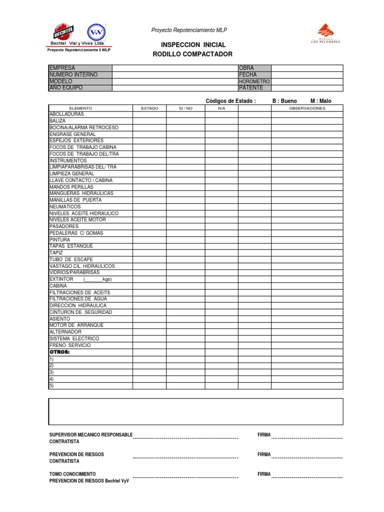 Checklist de Inspección de Equipos MLP | PDF