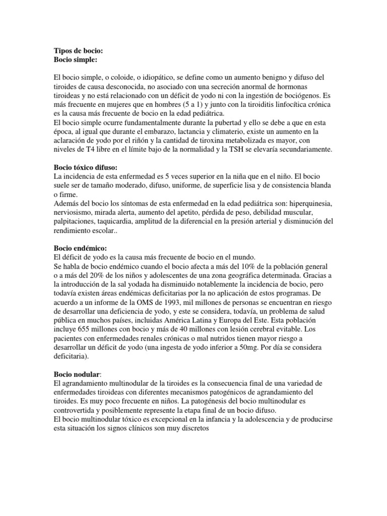 Tipos de Bocio | PDF | Hipertiroidismo | Tiroides