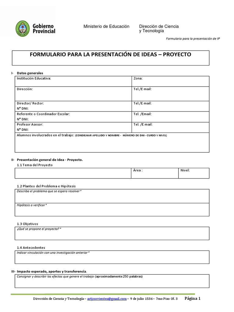 Formulario Ideas Proyectos | PDF