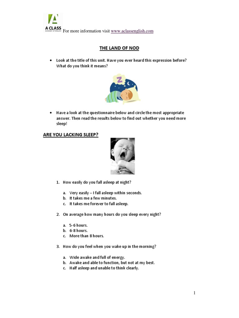 Land of Nod | PDF | Sleep | Insomnia