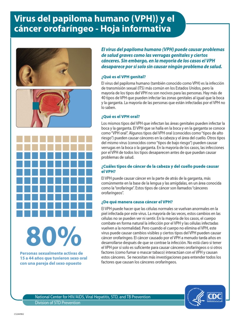 VPH y cáncer orofaríngeo: Información clave | PDF | Infección ...