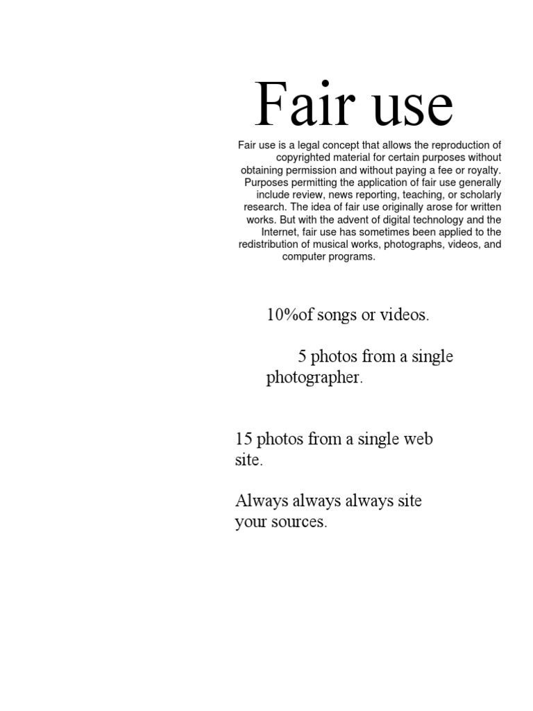 Understanding Fair Use in Copyright Law | PDF