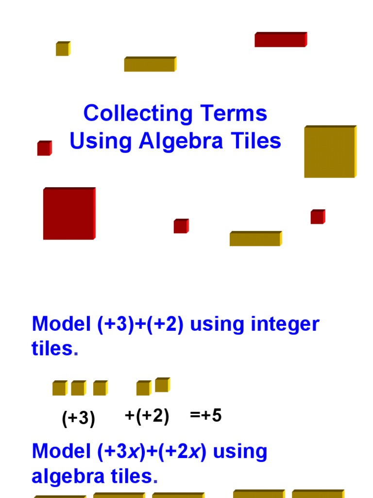 Collecting Like Terms with Algebra Tiles | PDF