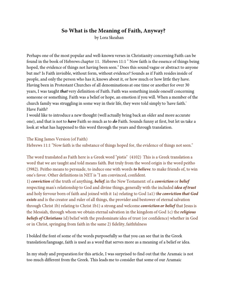 What Is The Meaning of Faith, Anyway? | PDF | Faith | Moses
