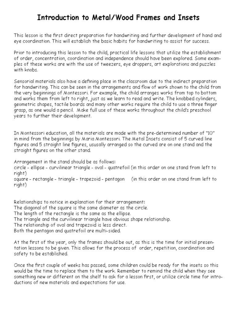 Introduction To Metal/Wood Frames and Insets | PDF | Line (Geometry ...