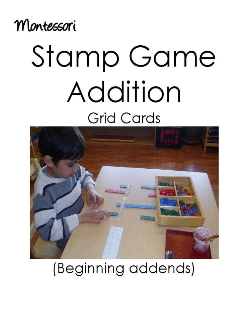 Montessori Addition Stamp Game Cards | PDF