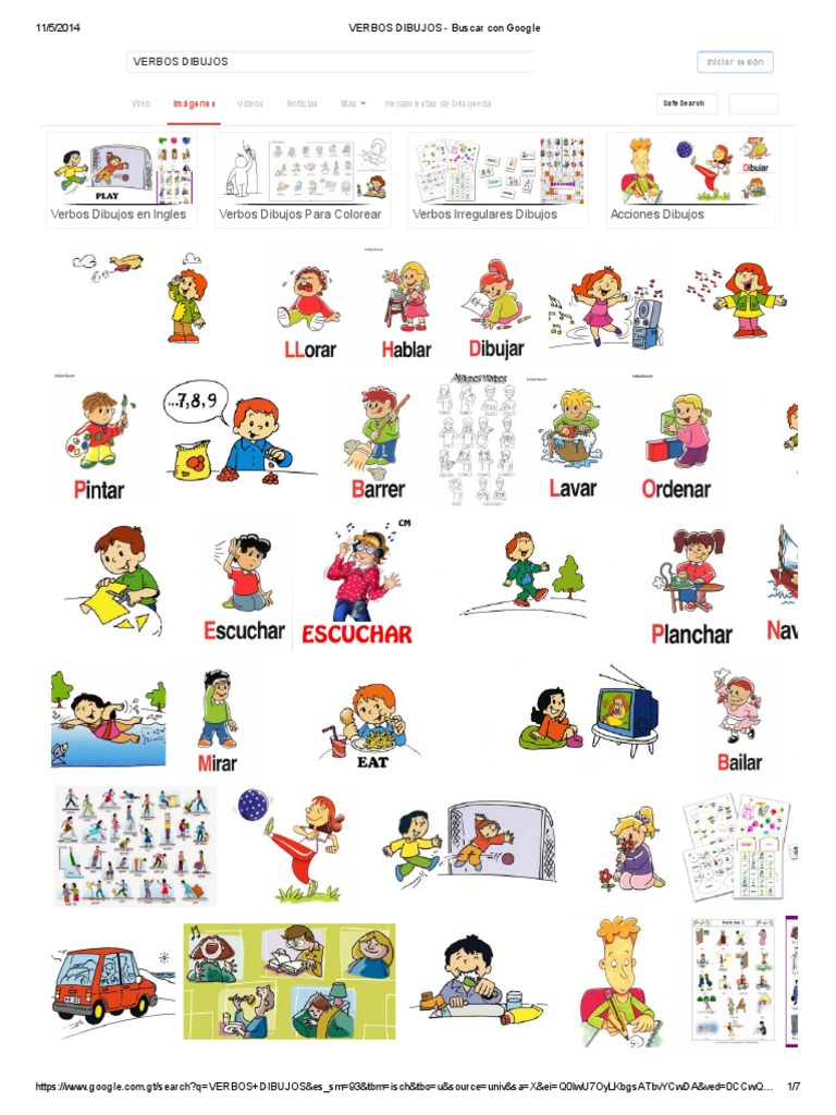 20 Verbos con Dibujos para Aprender | PDF | Crecimiento personal y ...