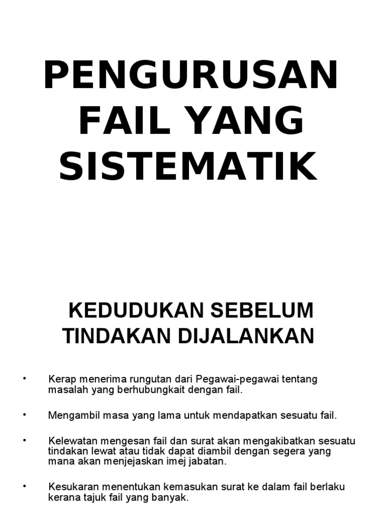 Pengurusan Fail Yang Sistematik | PDF