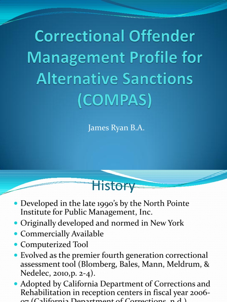 Compas Presentation | PDF | Recidivism | Rehabilitation (Penology)