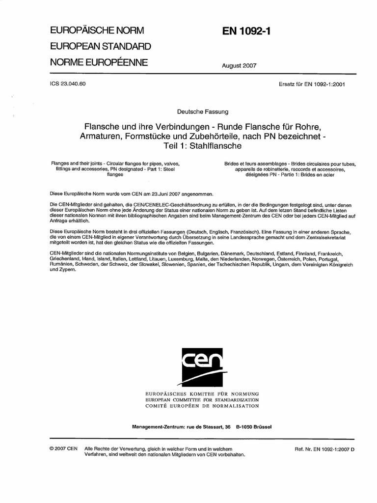 Din en 1092-1-2007 | PDF