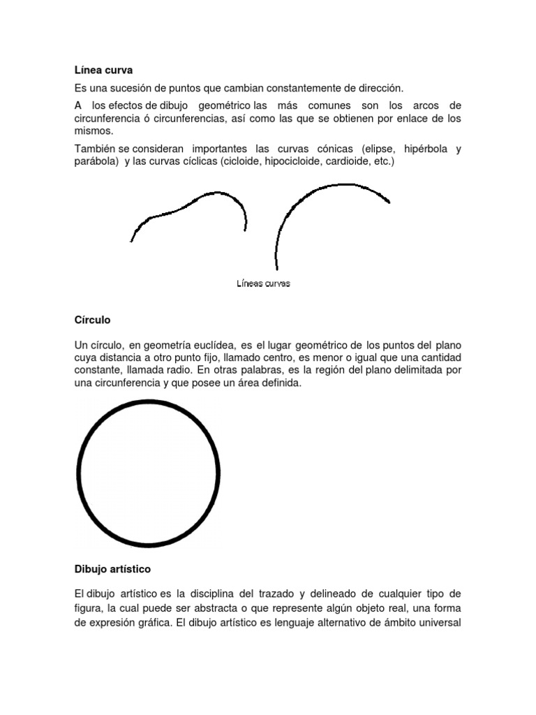 Línea Curva | PDF | Dibujo | Dibujo técnico