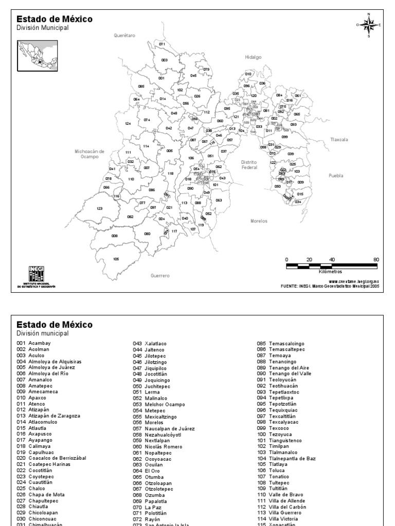 Lista De Los 125 Municipios Del Estado De México Pdf