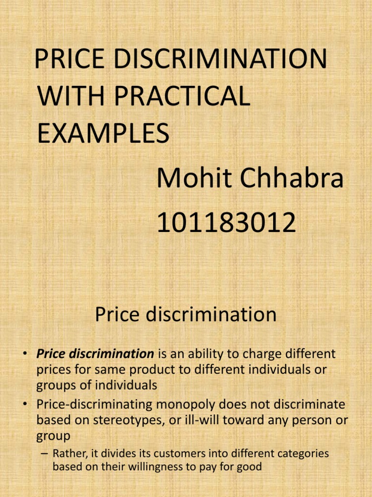 Price Discrimination: Types & Examples | PDF | Price Discrimination ...