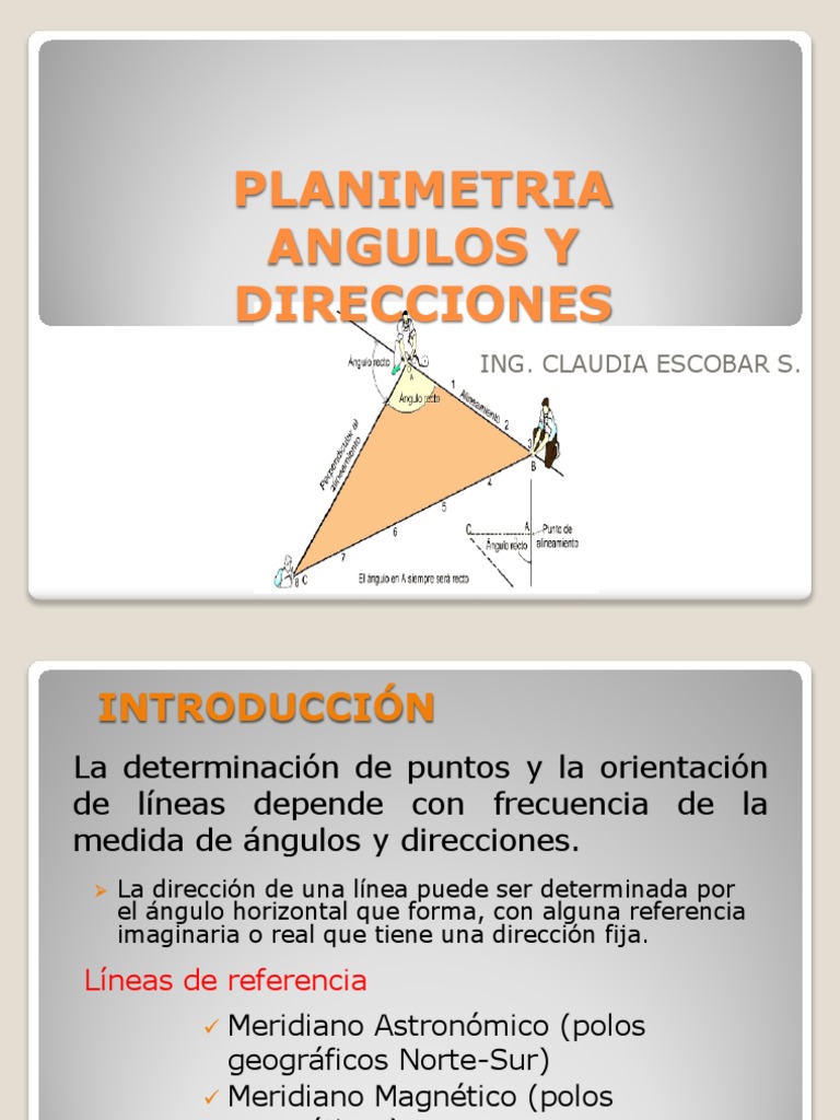 PLANIMETRIA - Angulos y Direcciones | PDF | Azimut | Brújula