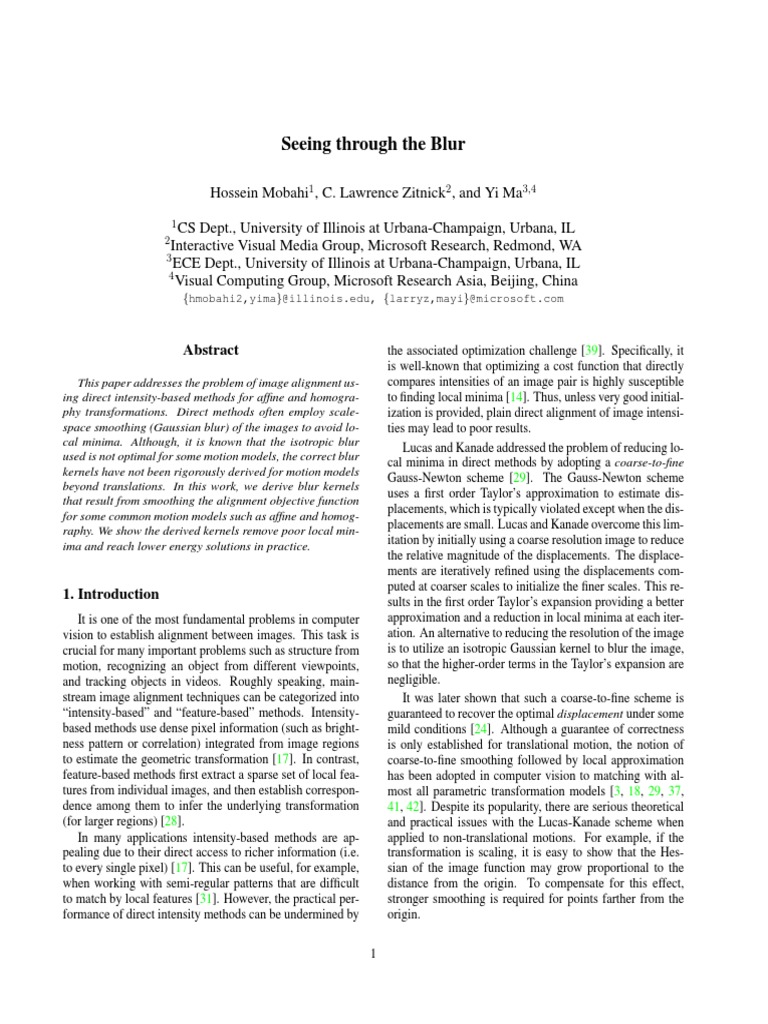 Blur Cvpr12 | PDF | Convolution | Normal Distribution