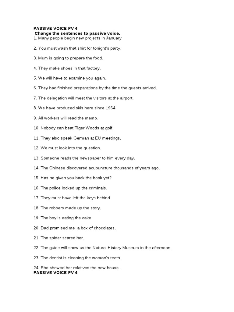 Passive Voice PV 4 | PDF | Clinical Medicine | Health Sciences