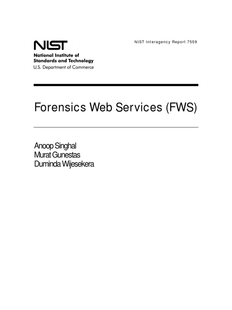 Nistir 7559 Forensics Web Services | PDF | Web Service | Soap