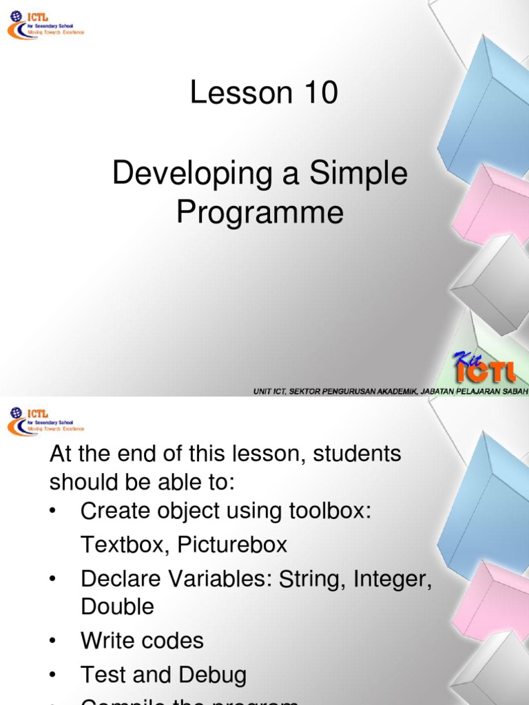 Lesson 10 Developing A Simple Programme | PDF | System Software | Computing