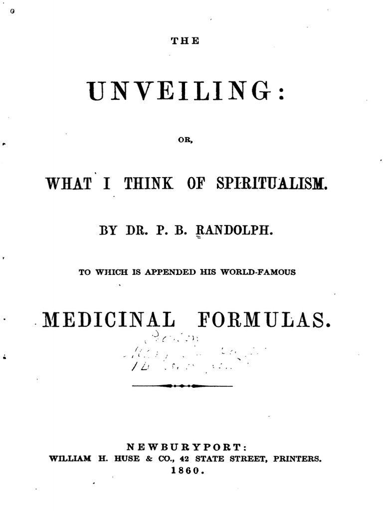 Randolph Paschal Beverly - The Unveiling | PDF